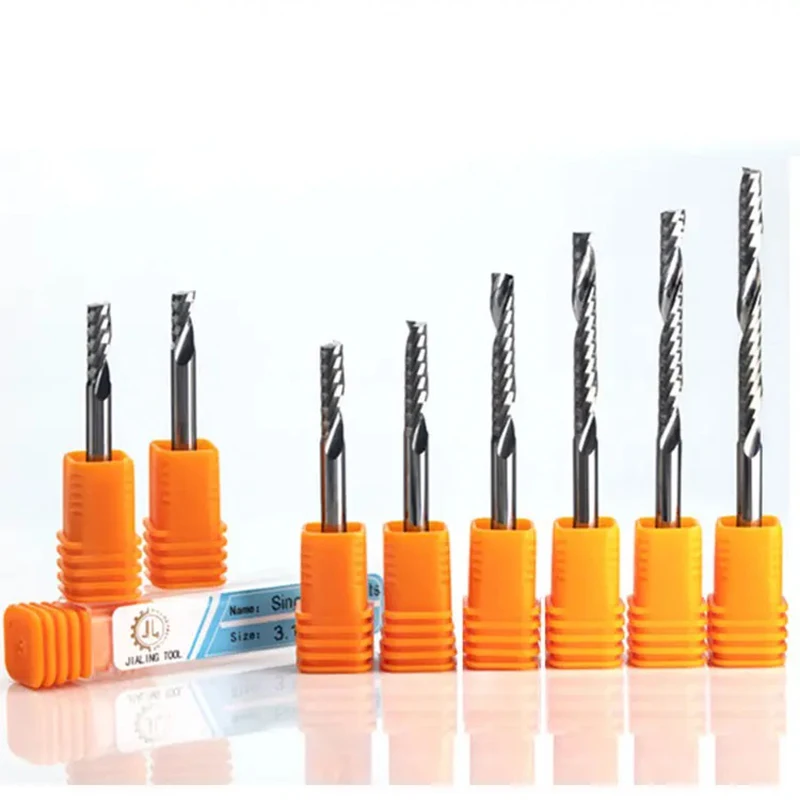 1-PCS-CNC-Wood-Router-Bits-O-Flute-Spiral-Solid-Carbide-End-Mill-Single ...