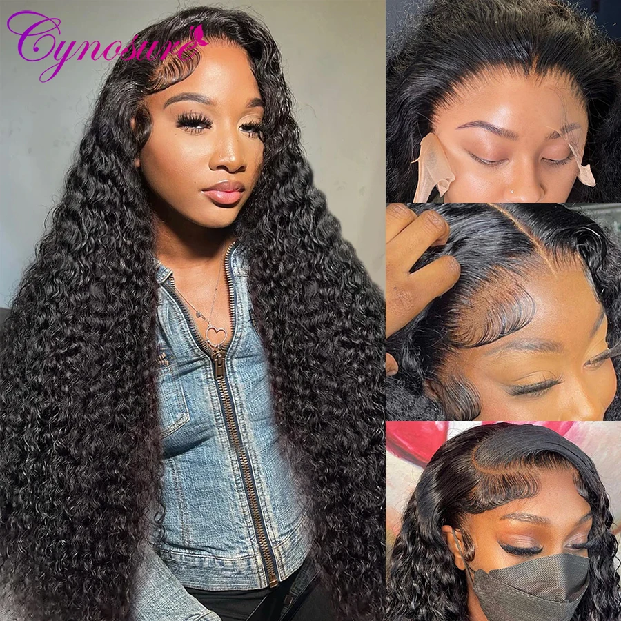 Cynosure 13x4 HD Transparent Lace Front Human Hair Wigs PrePlucked with ...