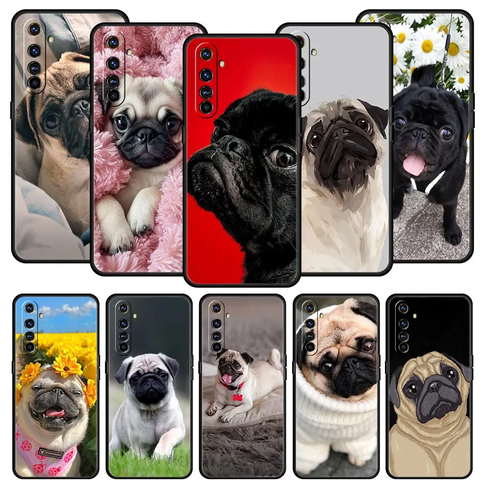 Cute Pug Dog Phone Case For Realme 12 11 10 9 8 5G 7 6 GT5 GT3 GT2 Pro ...