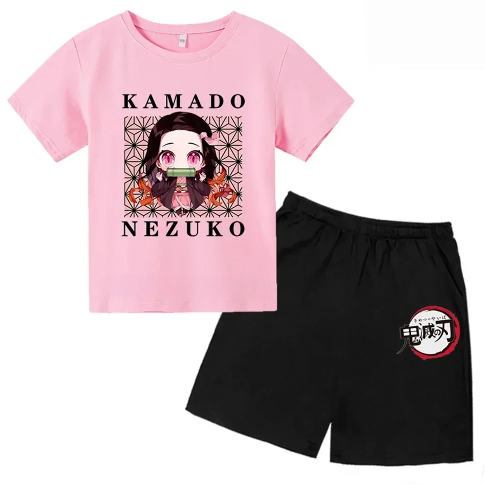 Conjunto de camiseta y pantalones cortos con estampado de Kamado Nezuko ...