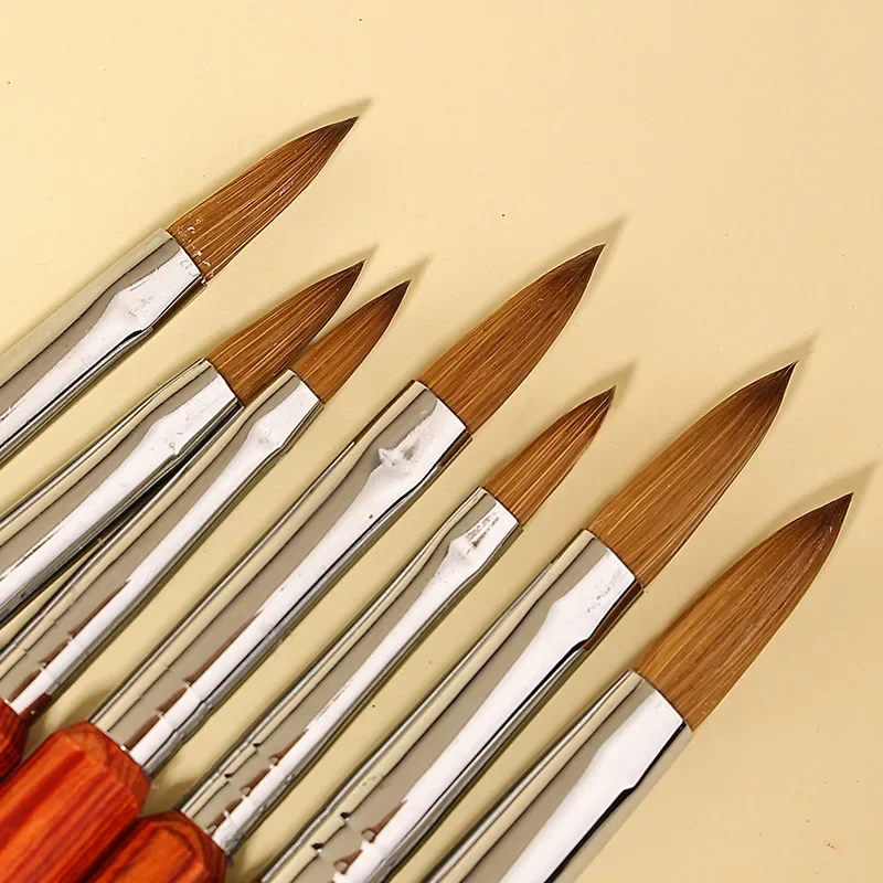 Kolinsky Acrylic Nail Brush Good Quality Nail Art Mink Brush Wood ...