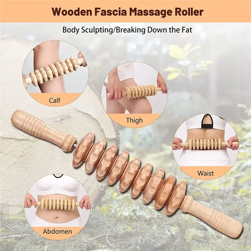 Body Massager Wooden Massage Gua Sha Board Scraper Massage Rolls ...