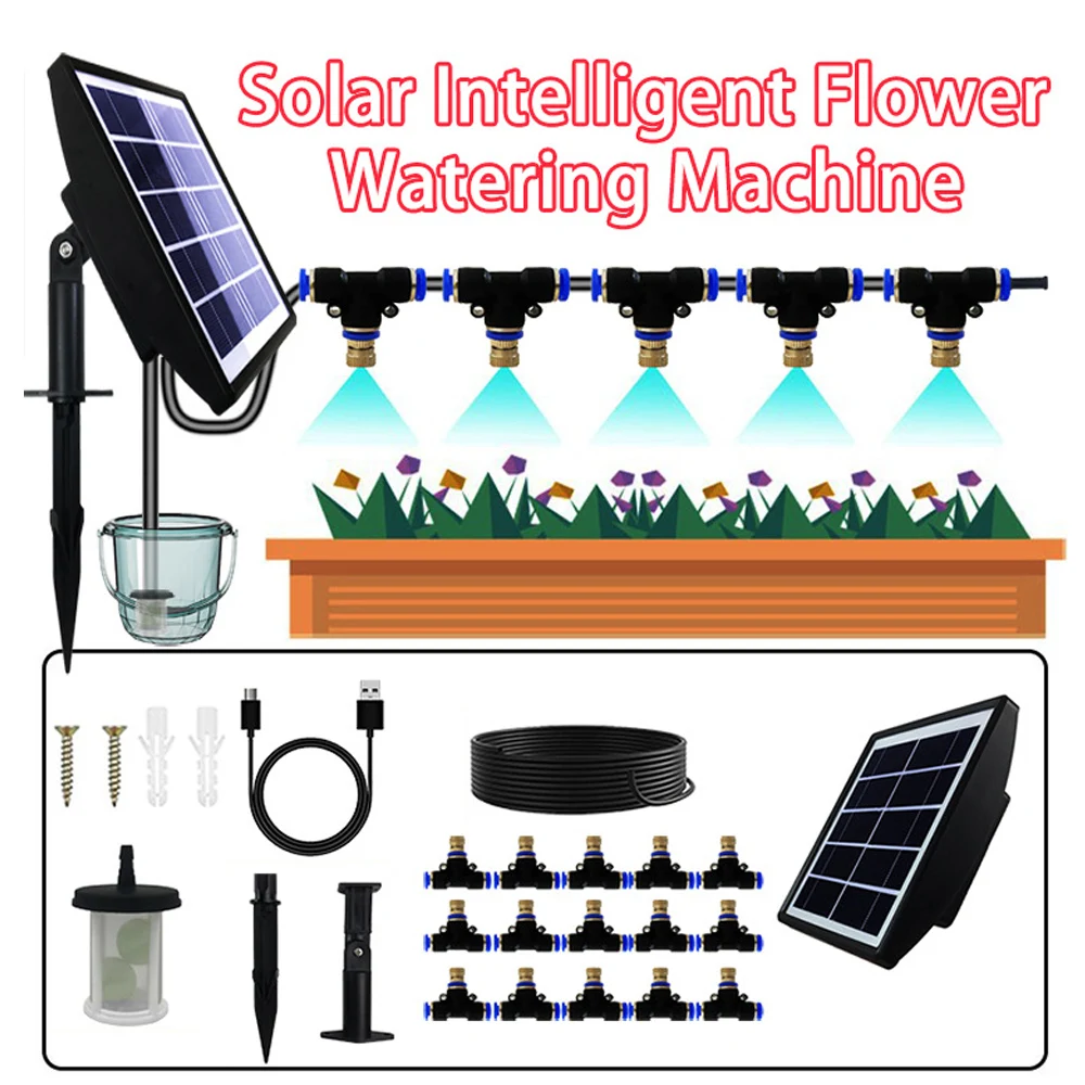 Solar Misting System Plants Watering Irrigation Kit 10/15pcs Brass ...