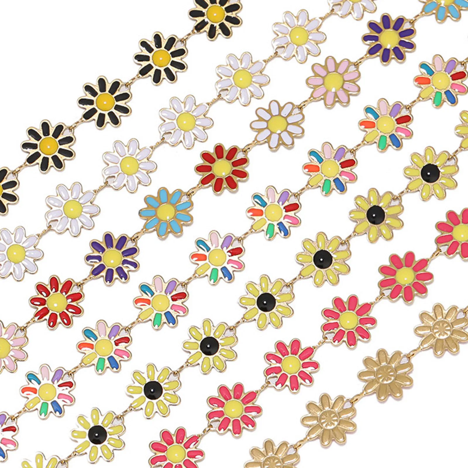 1M-304-Stainless-Steel-Handmade-Flower-Link-Chain-Beautiful-Bracelt ...