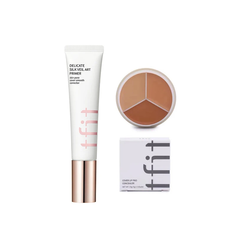 Korea-TFIT-Makeup-Base-Face-Primer-3-color-Concealer-Palette-Invisible ...