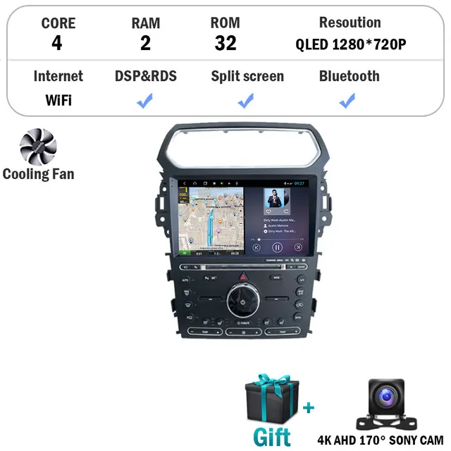 10 Inch Android 13 Car Stereo Monitor For Ford Explorer Smart 2011 ...