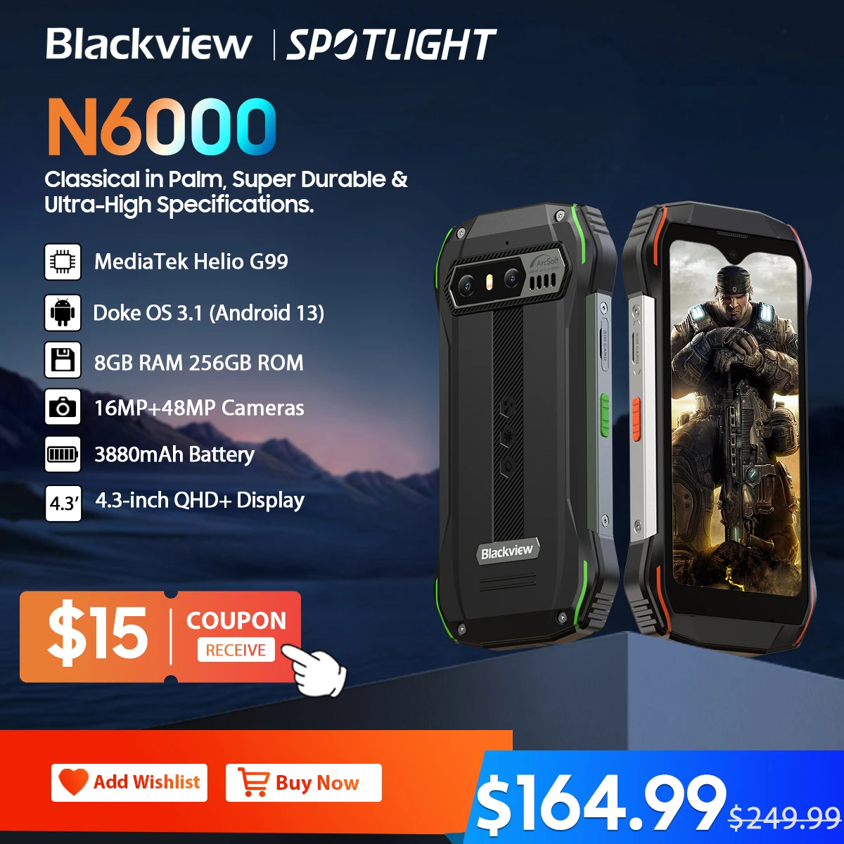 World-Premiere-Blackview-N6000-Rugged-Machine-4-3-Display-Android-13 ...