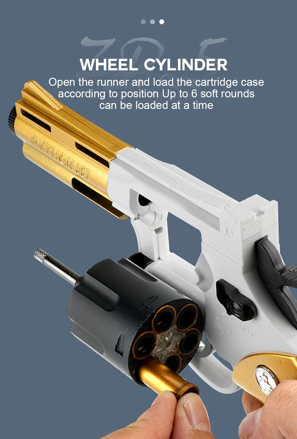 Revolver Airsoft Pistol Paintball Soft Bullet Gun Simulation Model Toy ...