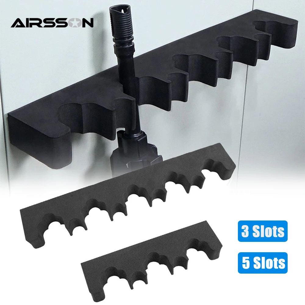 3-5-Slots-Foam-Gun-Rack-With-Strip-Universal-Rifle-Barrel-Stand-Wall ...