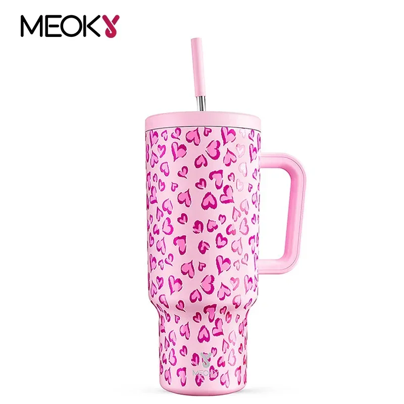 Meoky-40oz-Cup-Tumbler-with-Lid-Pink-Love-Stainless-Steel-Durable-Car ...