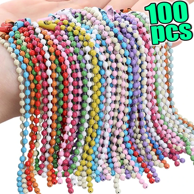 10-100pcs-Ball-Bead-Chains-Diy-Keychain-Dolls-Label-Hand-Tag-Connector ...