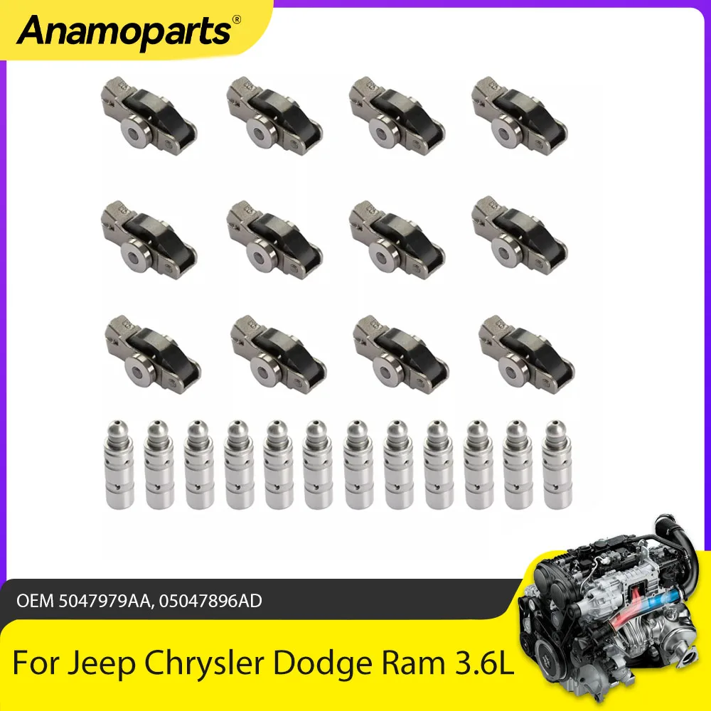 Engine Parts Rocker Arm Valve Lifters Kit Fit 3.6 L For Jeep Wrangler ...