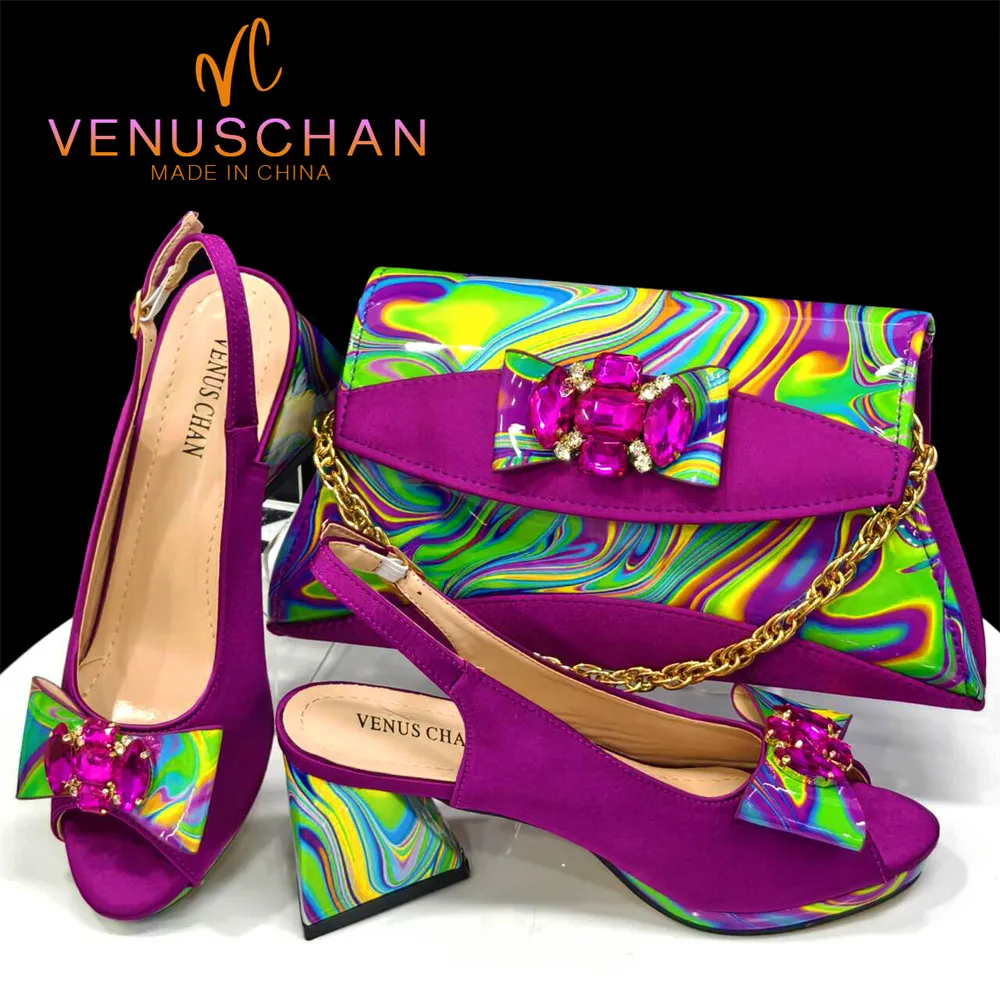 Venus Chan 2024 Fashion Purple Color Painted Rhinestones Elegant Peep ...