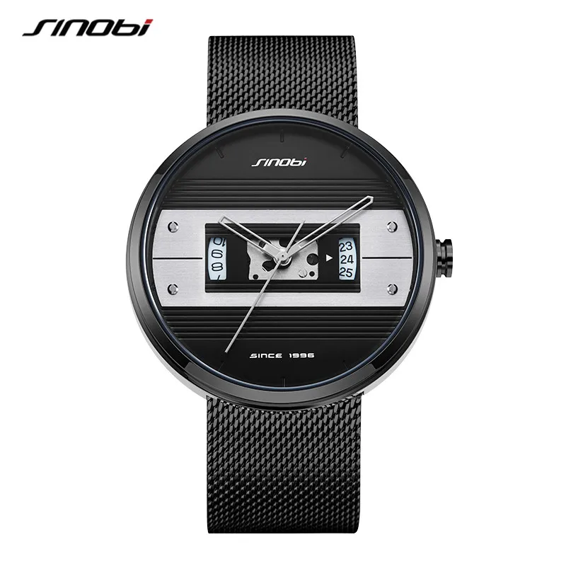 Sinobi Fashion Creative Men's Wrist Watch Waterproof Military Army Stainless Steel Male Clock ...