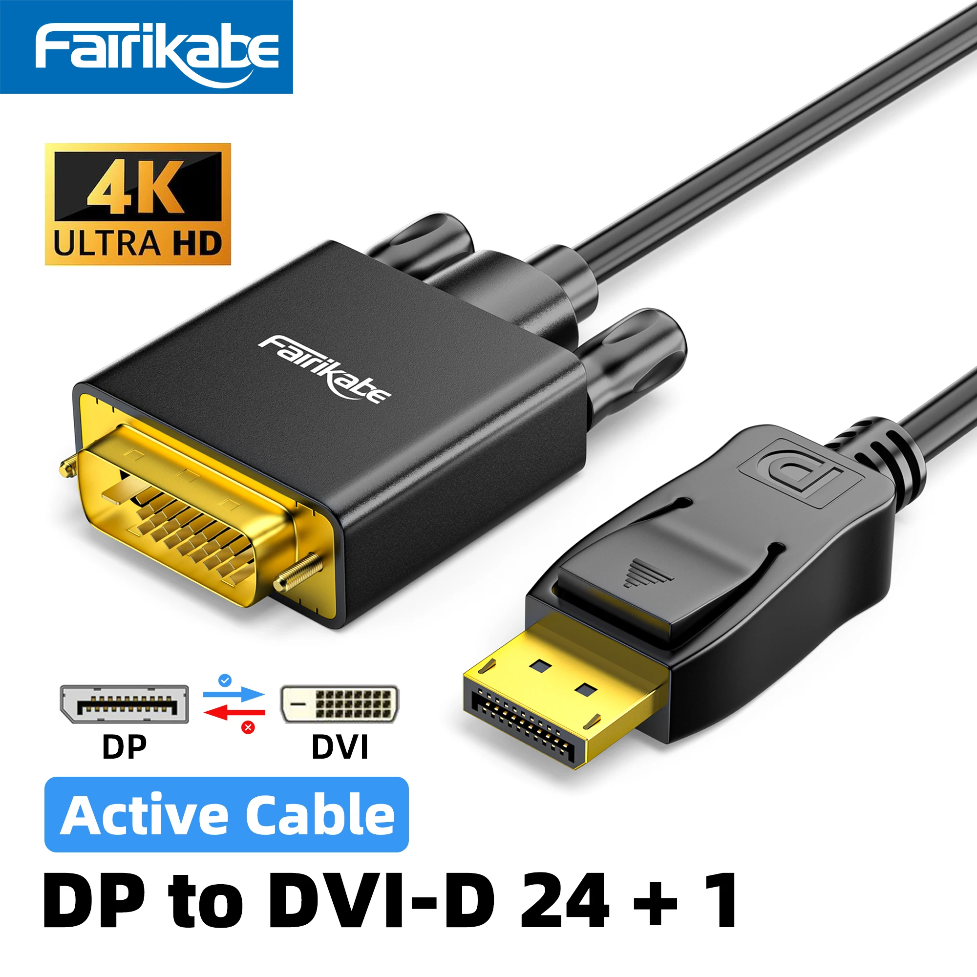 4K-Active-Cable-DP-to-DVI-Adapter-DisplayPort-to-DVI-6-MultiStream ...