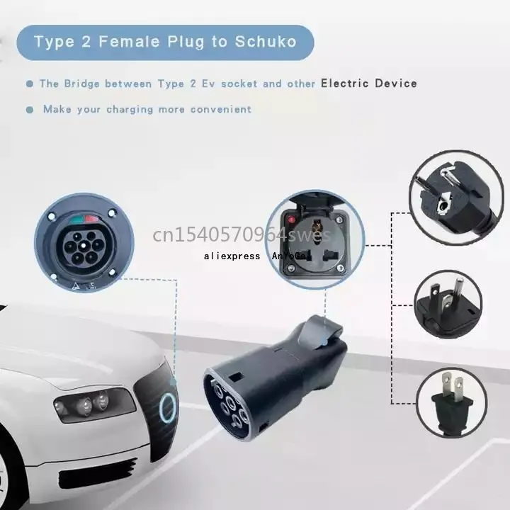 Electric-Car-Side-Discharge-Plug-EV-Type2-16A-ChargeradapterwithEU-Socket-Outdoor-Power-Supply ...