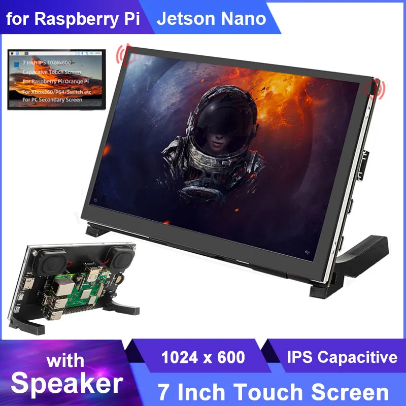 7-Inch-Raspberry-Pi-4-Touch-Screen-1024x600-IPS-LCD-with-Speaker-for ...