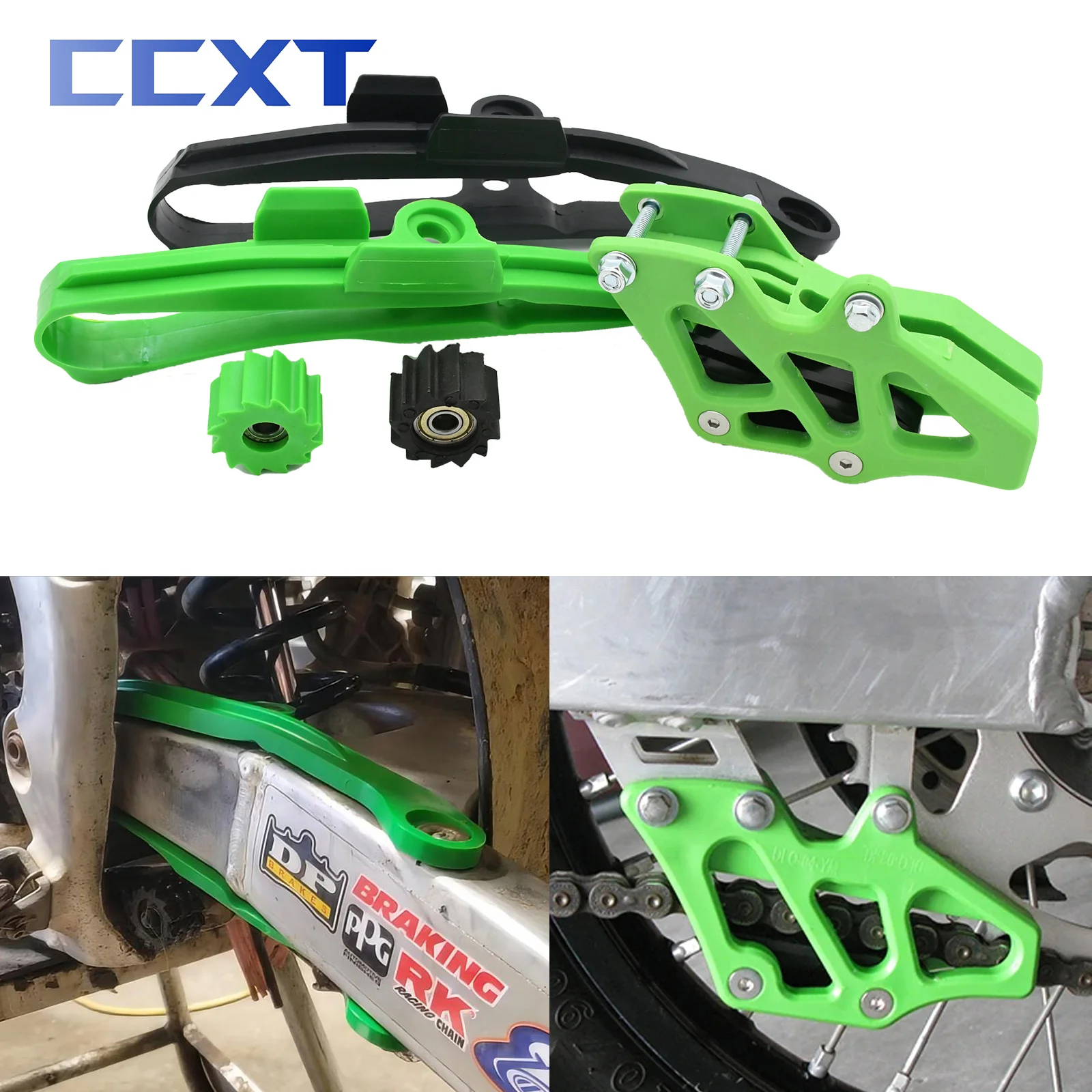 Motorcycle-Chain-Guide-Slider-Guide-Swingarm-Roller-For-Kawasaki-KX250F ...