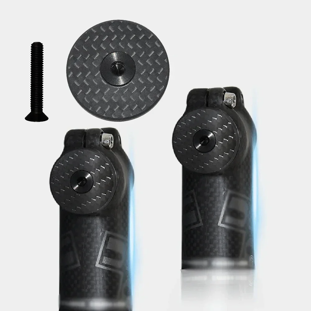 Bicycle Headset Carbon Top Cap 3K Carbon Fiber Bike Stem 28.6mm 1 1/8 ...
