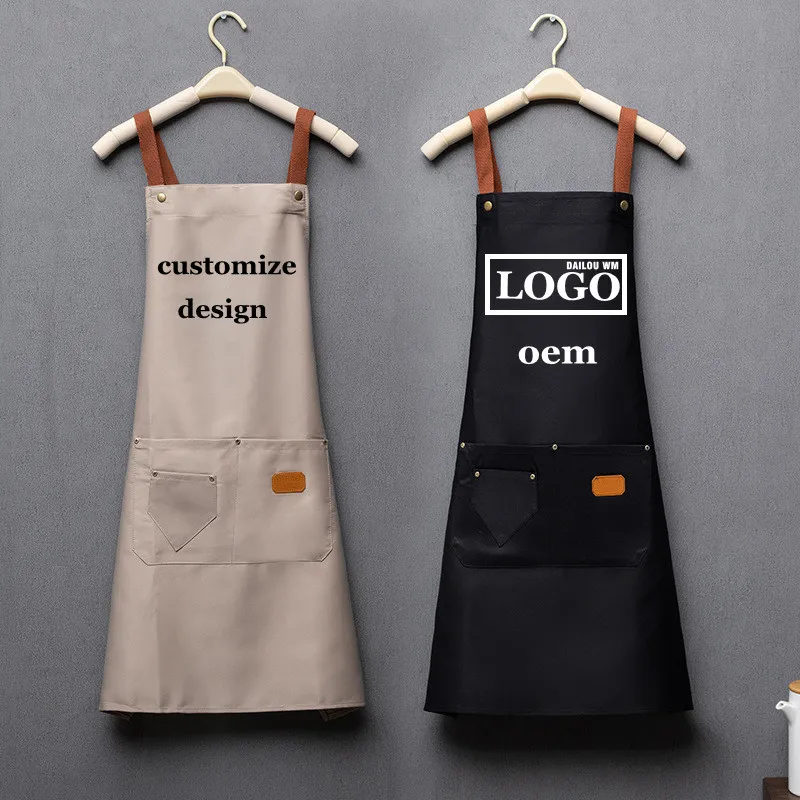 Customized Personality Logo Signature Men's And Women's Kitchen Aprons ...