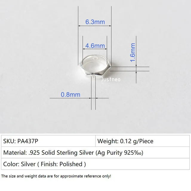 Solid 925 Sterling Silver Round Bead Frame, Spacer Loose Frames With ...