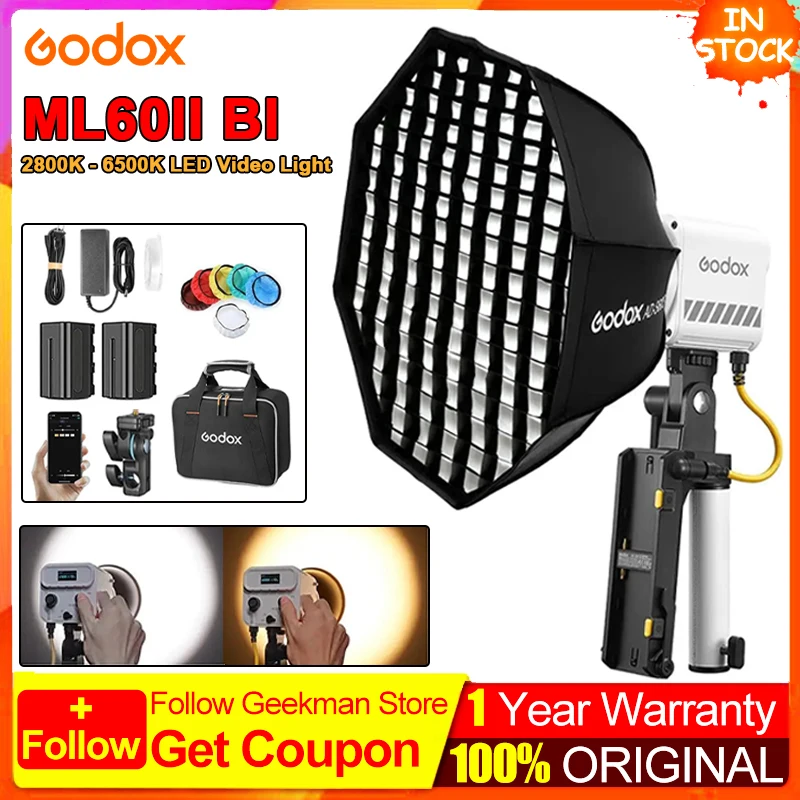 Godox-ML60II-BI-2800K-6500K-LED-Video-Light-Silent-Mode-Portable ...
