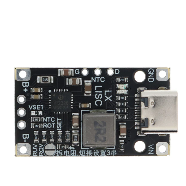 Lithium Battery Charging Boost Module Type-C USB 2-3S BMS 15W 8.4V 12 ...