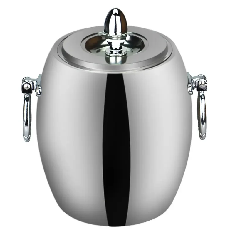 304 1L 2L oval Ice Bucket Wine Coolers Stainless Steel Double Wall ...