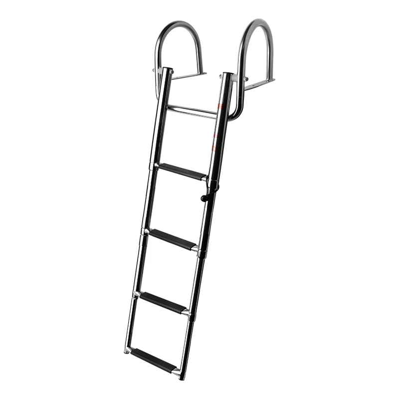 4-Step-Stainless-Boat-Boarding-Telescoping-Ladder-Sliding-Folding ...