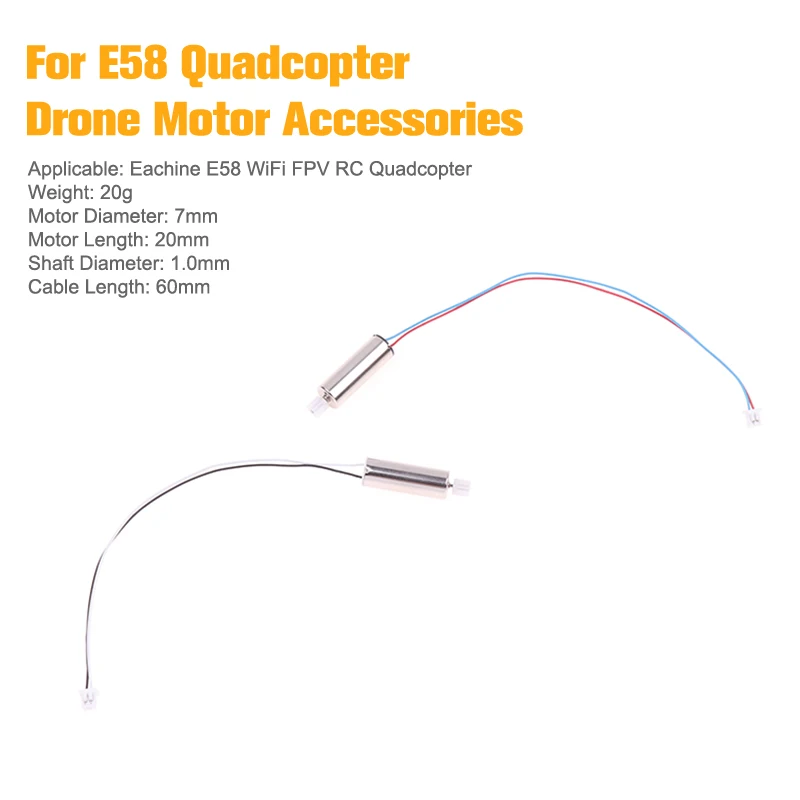 For Eachine E58 Quadcopter Spare Parts 7mm Brushed Coreless Drone Motor with Gear Connector CW ...