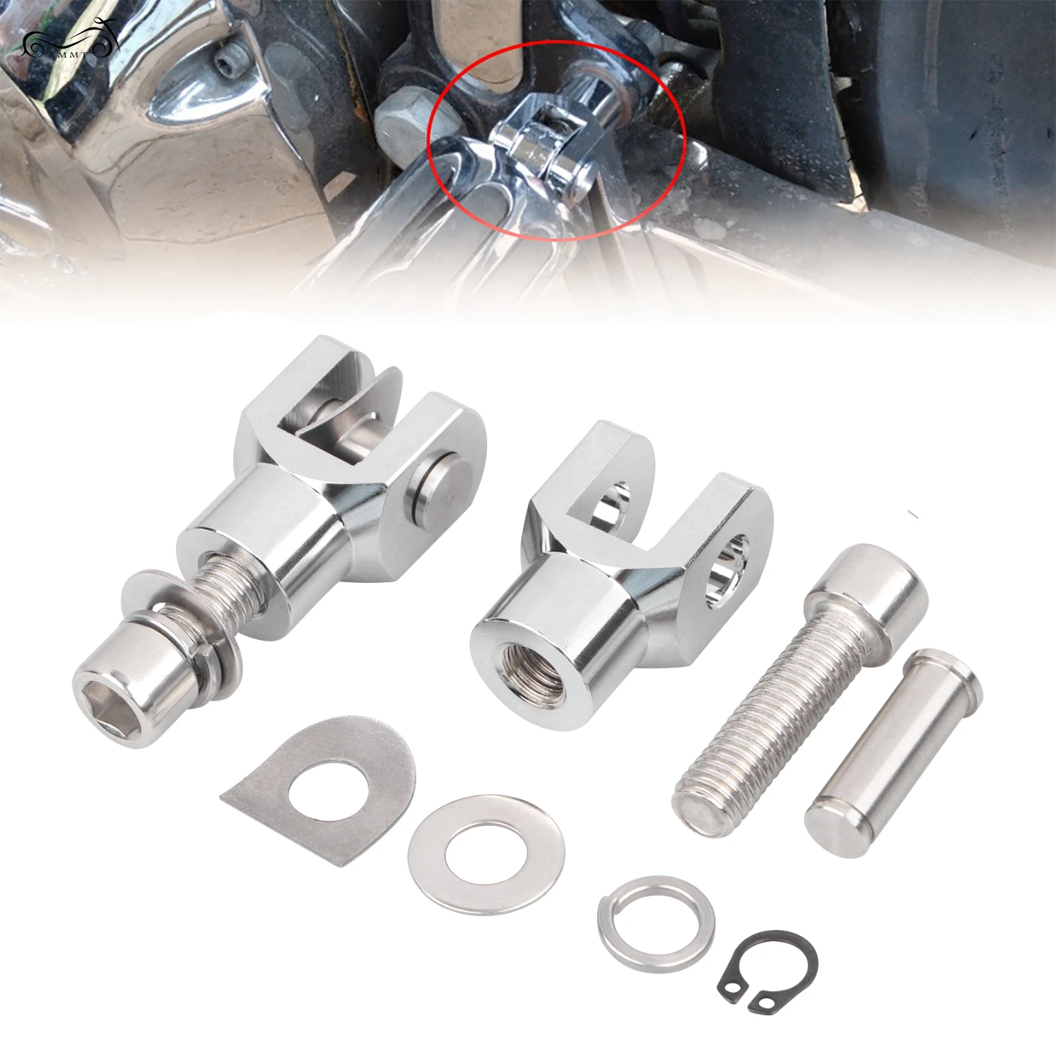 Chrome-CNC-Aluminum-Passenger-Foot-Peg-Support-Mount-Clevis-Kit-For ...