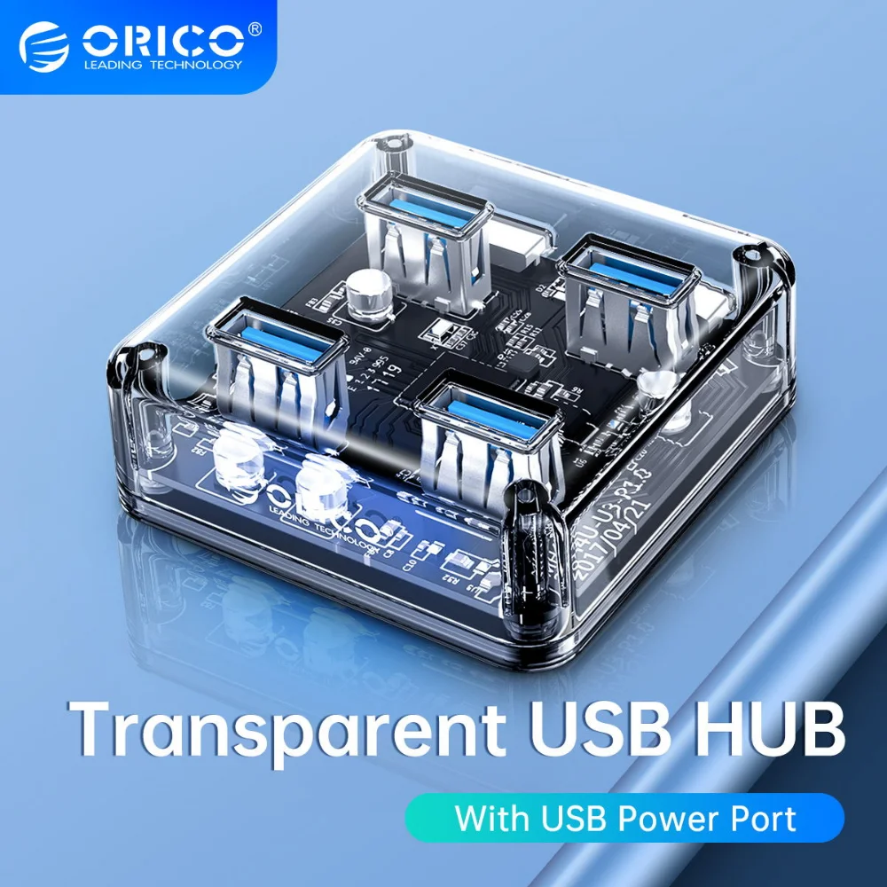 ORICO-Transparent-USB-HUB-4-7Ports-USB3-0-Adapter-Splitter-Support ...