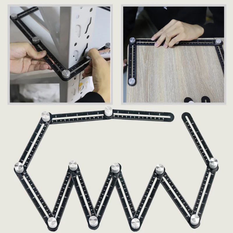 Multi-Angle Ruler Aluminum Alloy Angle Measuring Ruler Opening Locator ...