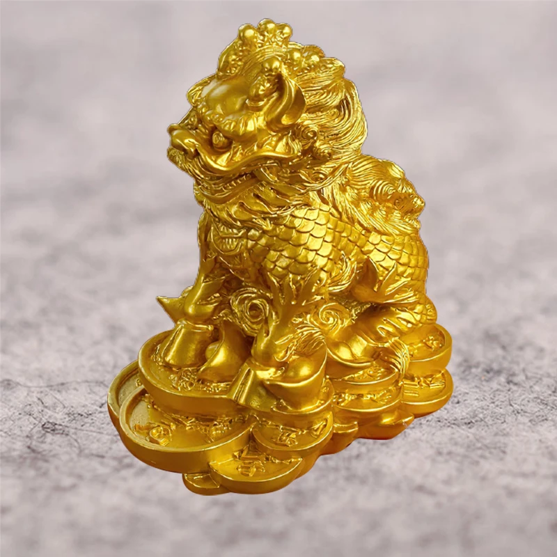 Adornos de Estatua de la riqueza Qi Lin Pi Xiu/Kylin, artesanías de ...