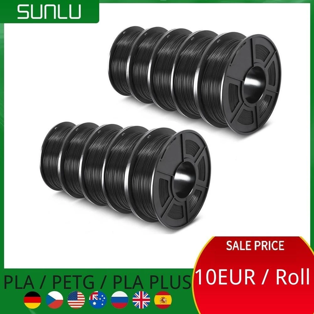 SUNLU filamento PLA PETG PLA Plus, 10 rollos de filamentos 3D, 1 kg ...