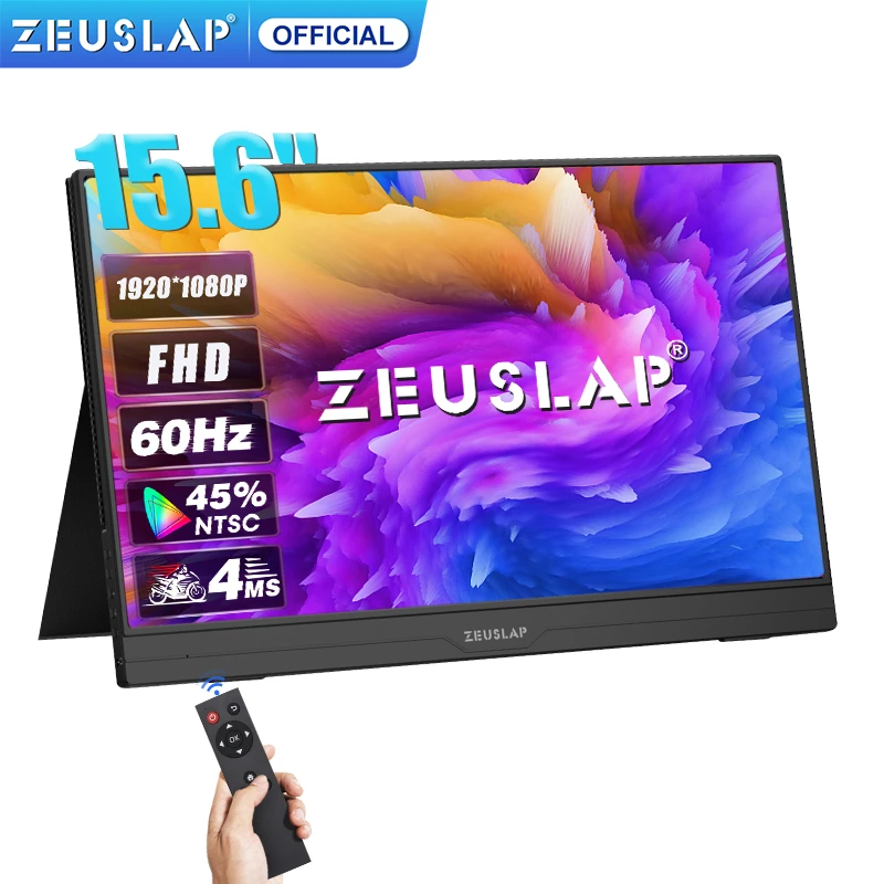 ZEUSLAP ultrafinos monitor portátil 15.6 polegada toque/não toque 1080p ...