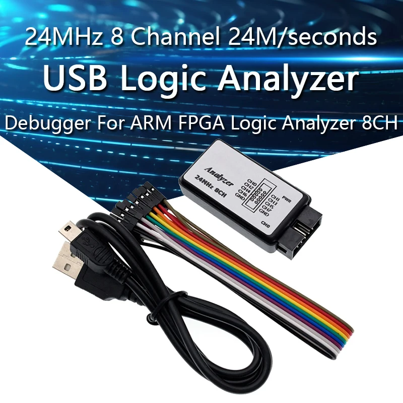 USB-Logic-Analyzer-24MHz-8-Channel-24M-seconds-Logic-Analyzer-Debugger-For-ARM-FPGA-Logic ...
