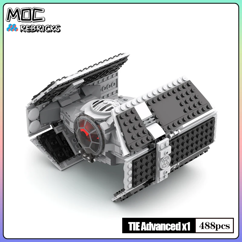 New Space War TIE Advanced x1 Interstellar Weapons MOC Bricks Building ...