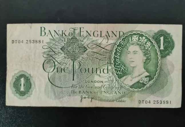 1970-1977 Great Britain 1 pound Original Notes (Fuera De uso Ahora ...