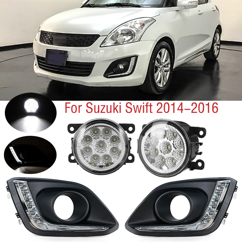 For Suzuki Swift 2014 2015 2016 Car LED White Front Bumper DRL Daytime ...