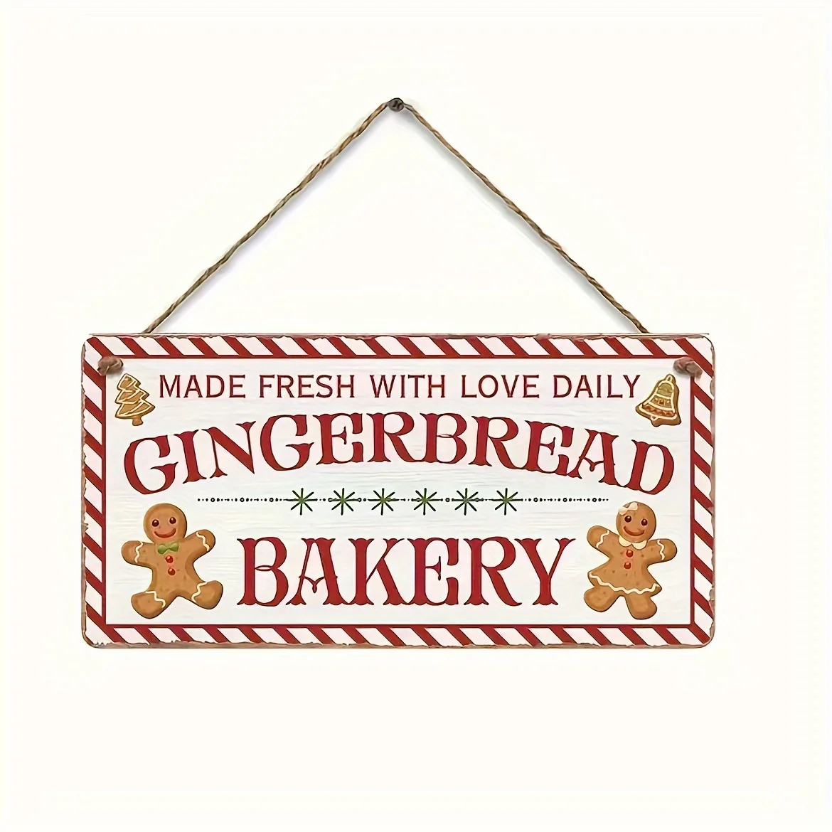 1pc Christmas gingerbread bakery hanging sign - modern wooden ...