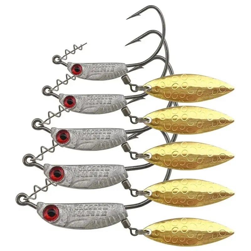 BURLE-4-5g-5-5g-7-2g-Shad-Head-Shape-Hook-Offset-Fishing-Hooks-With ...
