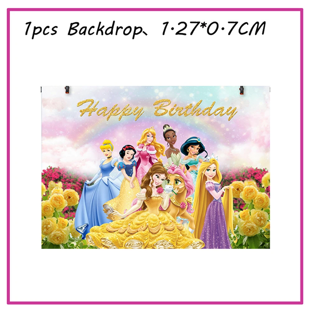 Suministros de decoración para fiestas de cumpleaños de princesas de Disney, platos de papel ...