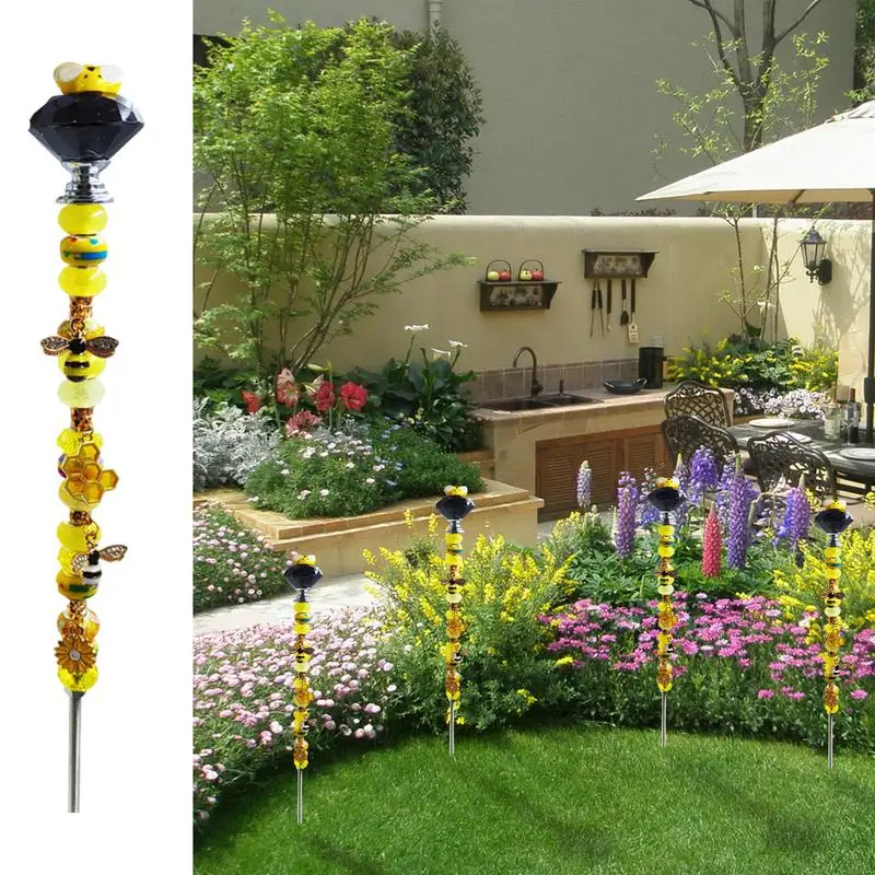 1Pcs-Bee-Garden-Stakes-Creative-Yard-Colorful-Bee-Light-Catcher-Stakes ...