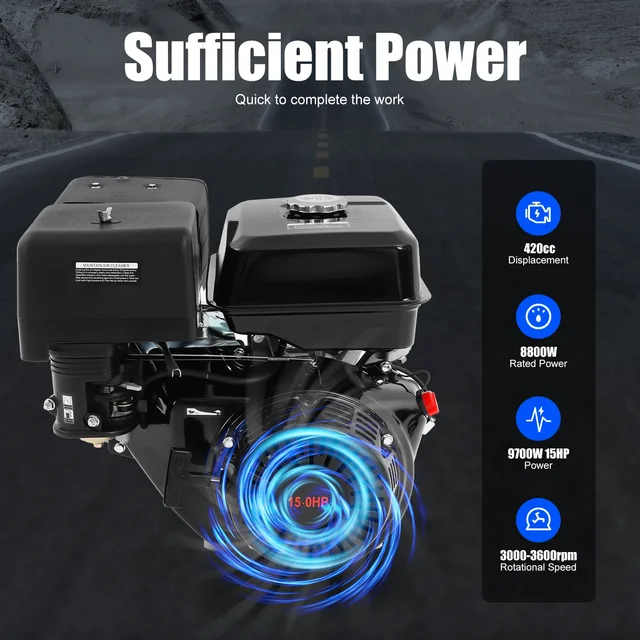 Small Engine 212cc 4-Stroke 7.5 HP Electric Start Go Kart Log Splitter ...