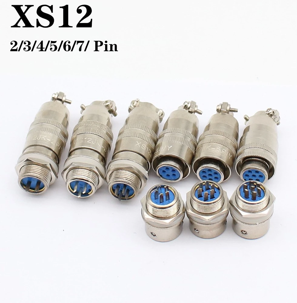 1 Set 12mm Reverse XS12 (2/3/4/5/6/7/8) Screw Aviation Connector Plug,XS12J2Y,XS12K2P,The ...