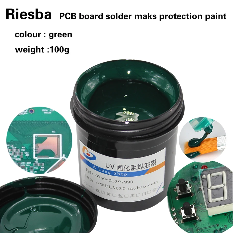 Tinta De Proteção Fotossensível Uv Super Pcb, Verde, Branco, Azul ...