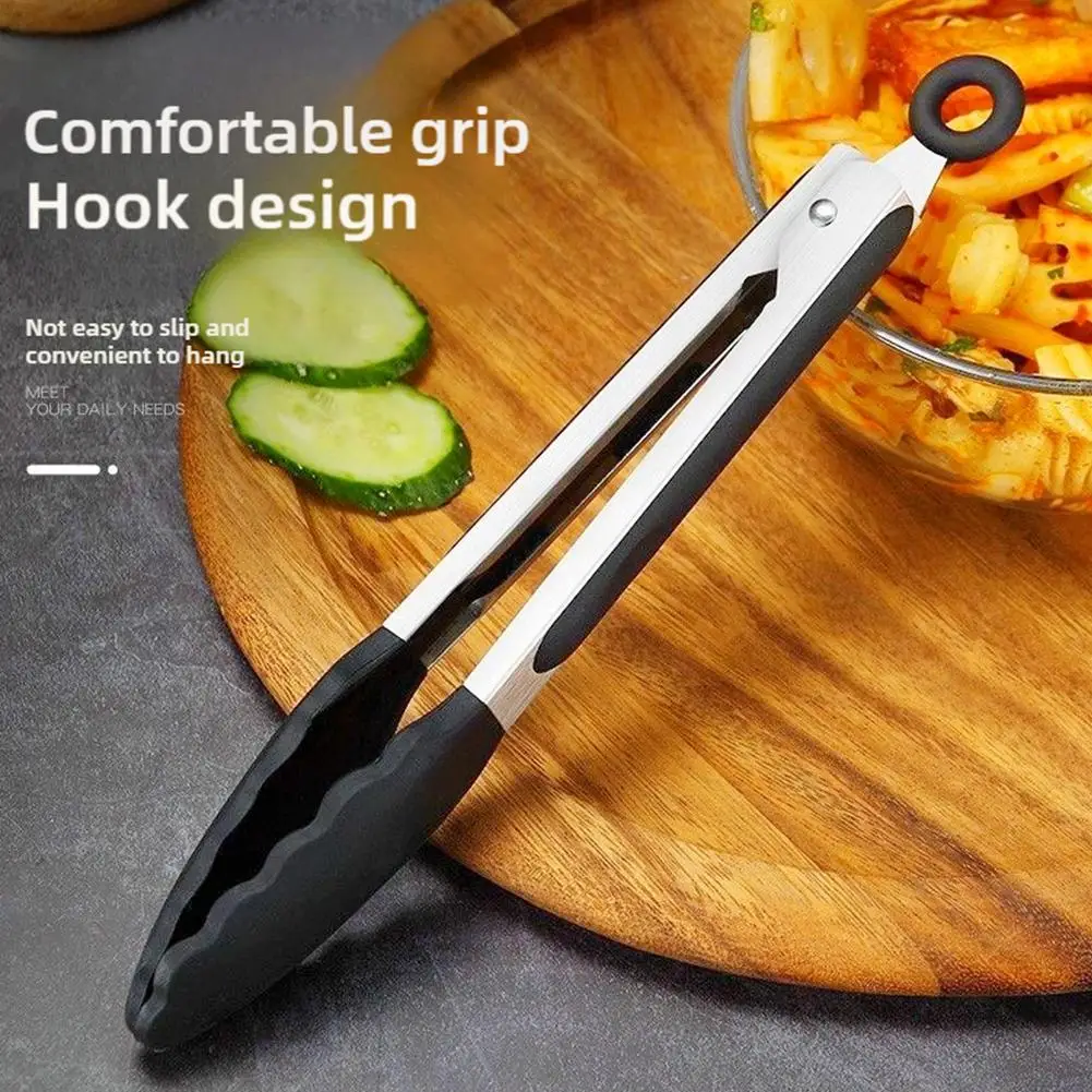 27cm 2PCS High Temperature Resistant Nylon Stainless Steel Food Clip ...
