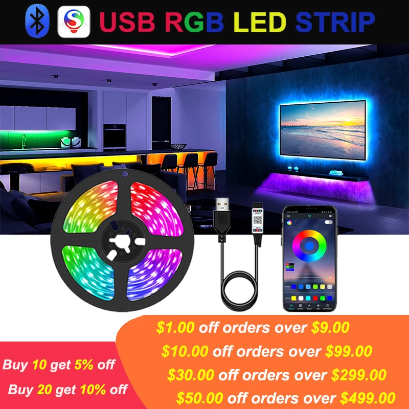 5050-RGB-Led-Strip-Lights-Bluetooth-For-Tv-Usb-Led-Lights-Strips-5V-RGB ...