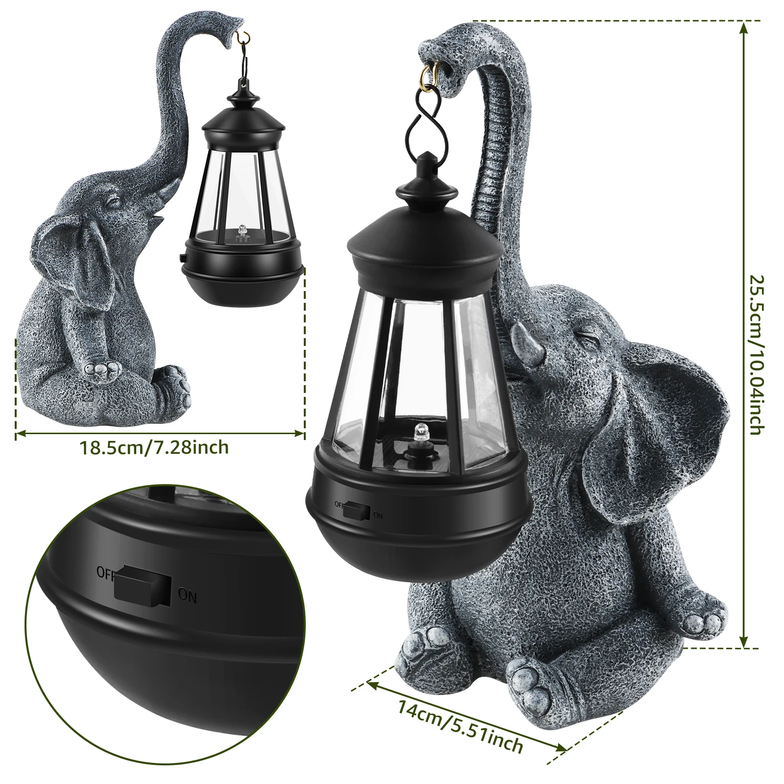 1pc-Elephant-Statue-Resin-Elephant-Solar-Lanterns-with-Solar-Lantern ...